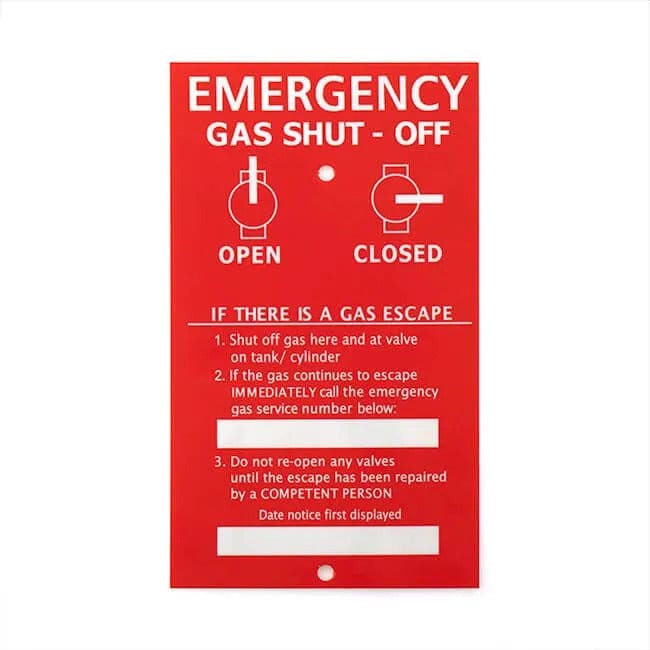 Gas Emergency Control Valve Label Plaque – LPGJets